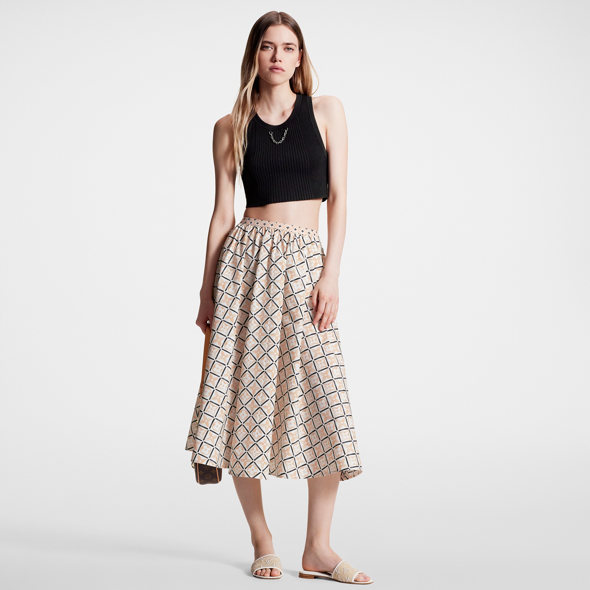 Monogram Flower Tile Midi Skirt - Ready-to-Wear | LOUIS VUITTON